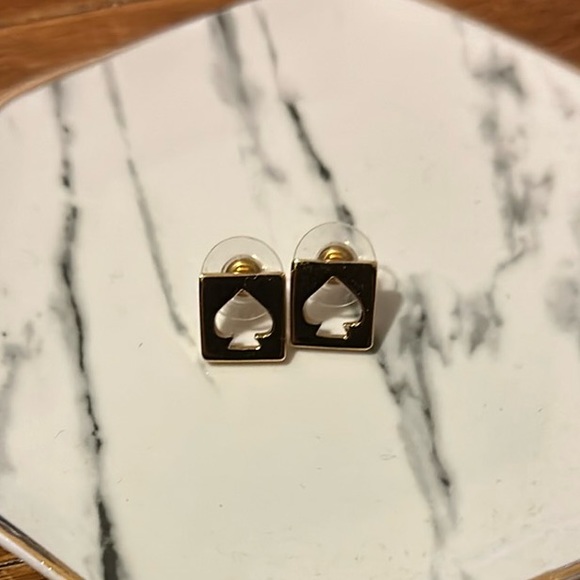 kate spade | Jewelry | Gold Kate Spade Square Spade Cutout Earrings ...